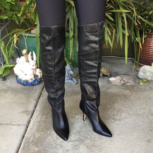 Santa Barbara | Shoes | Ladies Santa Barbara Black Real Leather Over ...